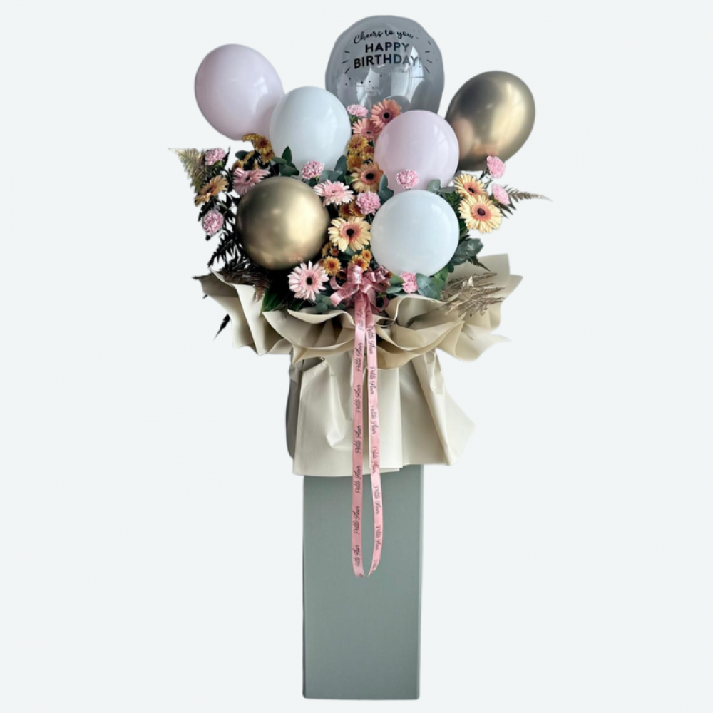 Vibrant Whimsical Flower & Balloon Stand | Petite Fleur